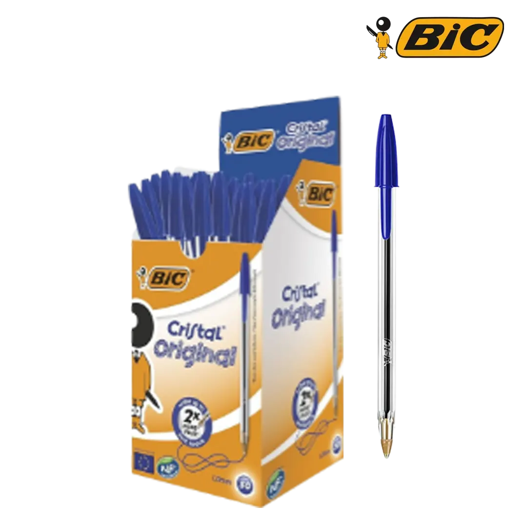 Bic Cristal Original Ball Point Pen Box Of 50 - Blue – MENKELCHI