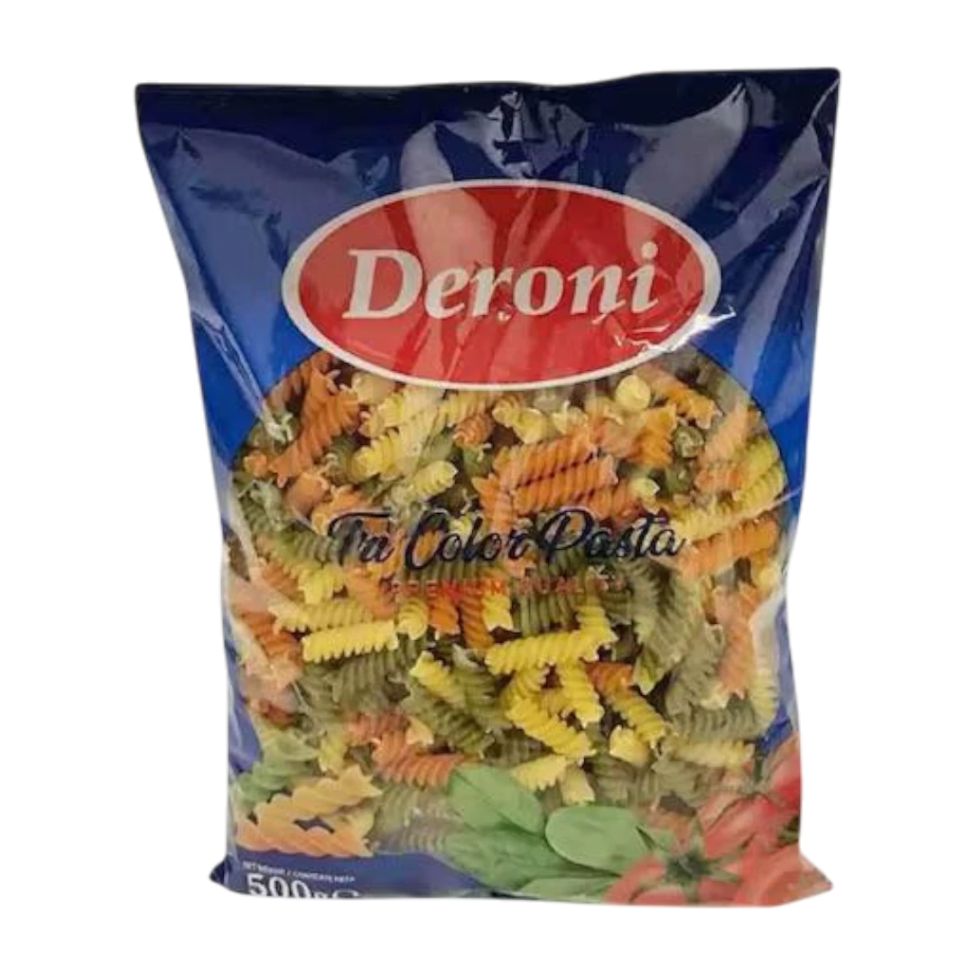 Deroni Tri Color Pasta Fusilli - 500g – MENKELCHI